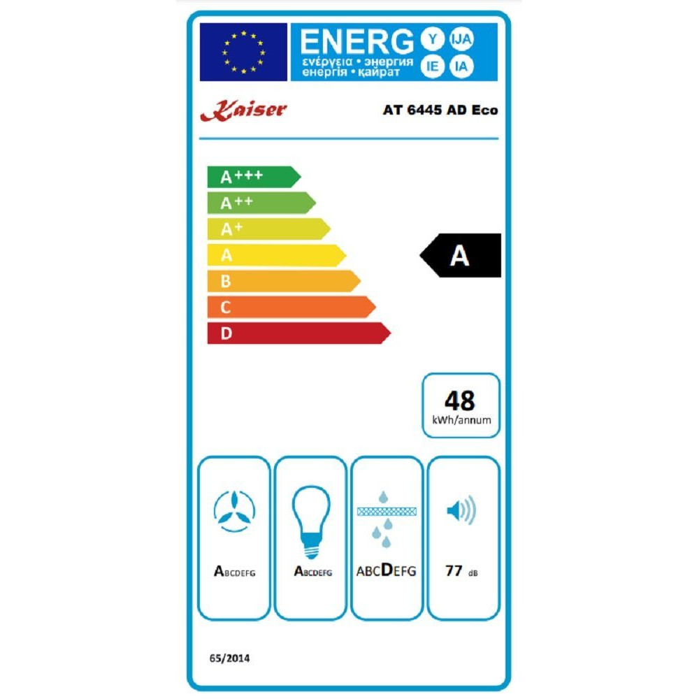 Kaiser AT 6445 AD Eco Kopffreihauben Dunstabzugshaube 60 cm Schwarzglas 1250 m³/h » IB-Elektroniks